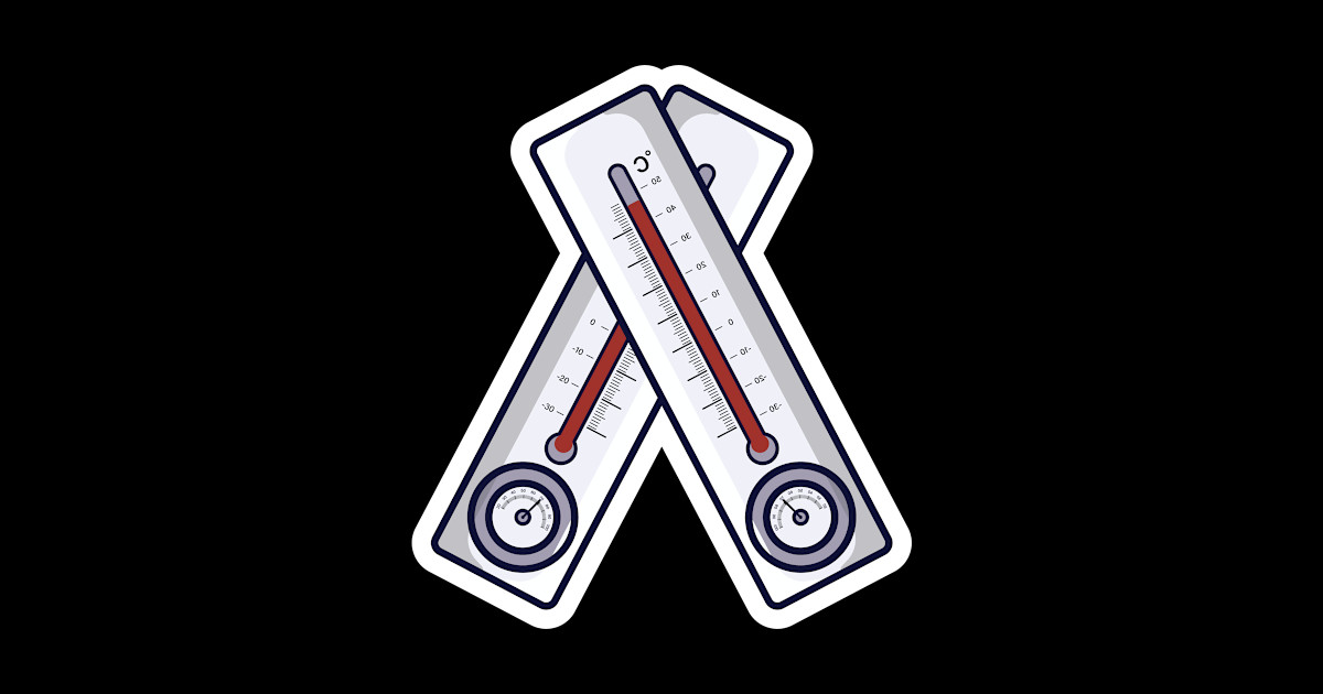 Celsius Meteorology Thermometer Sticker vector illustration. Health and ...