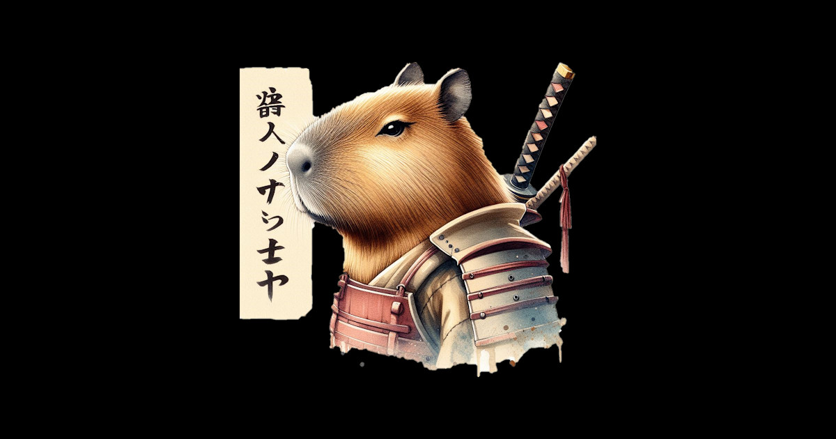 Capybara Samurai - Capybara - Sticker | TeePublic