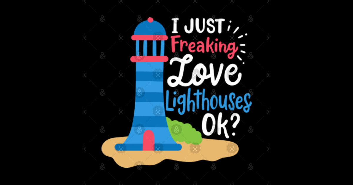 Funny Lighthouse Illustration - Funny Lighthouse Gift - Sticker | TeePublic