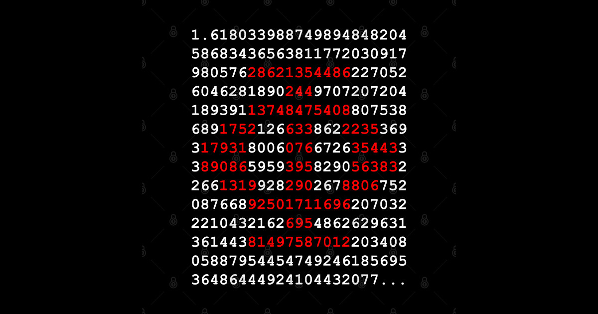 The First Few Digits of the Golden Ratio, Phi - Golden Ratio - Posters ...