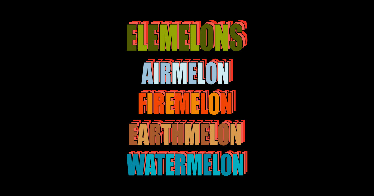 The four Elemelons melons fun gift - Melon - Sticker | TeePublic