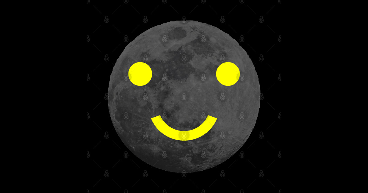 Smile On The Moon - Moon Smiling - Sticker | TeePublic