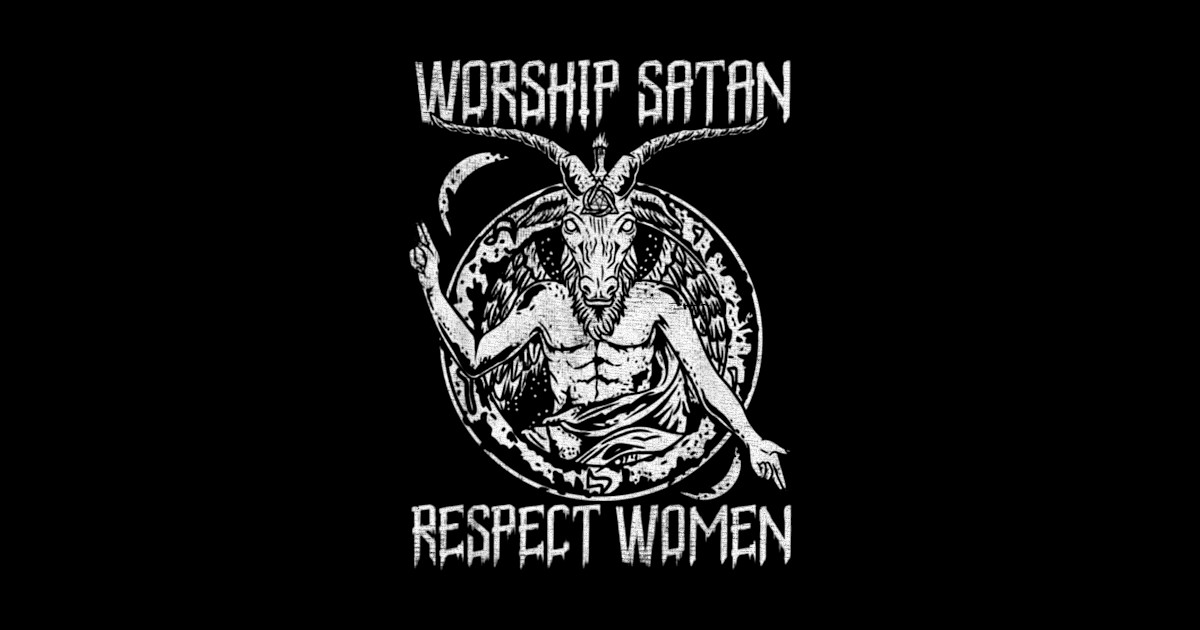 Worship satan respect women - Pentagram - Sticker | TeePublic