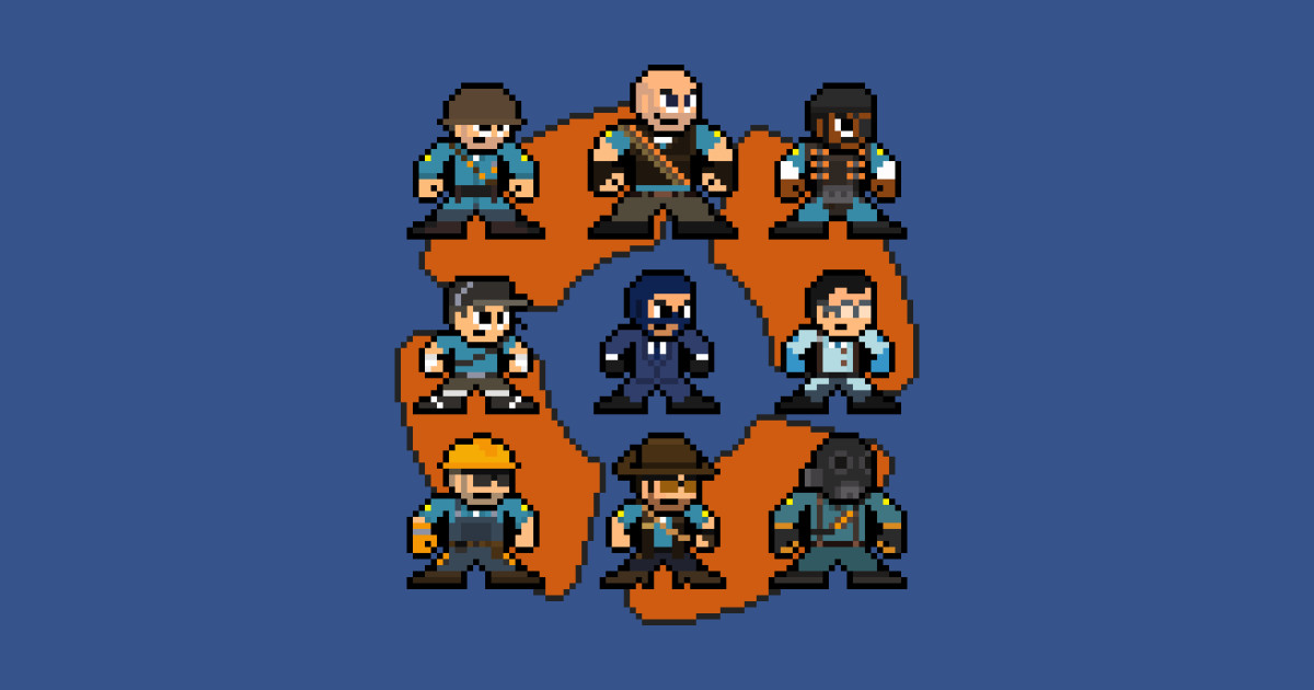 Team Fortress 2 Blue Team-TF2 8bit Pixel Art - Tf2 - Posters and Art ...