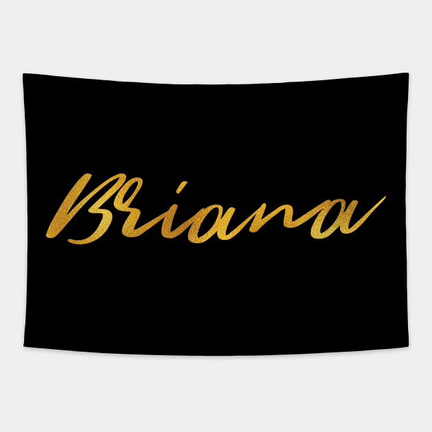 Briana Name Hand Lettering in Faux Gold Letters - Briana - Tapestry ...