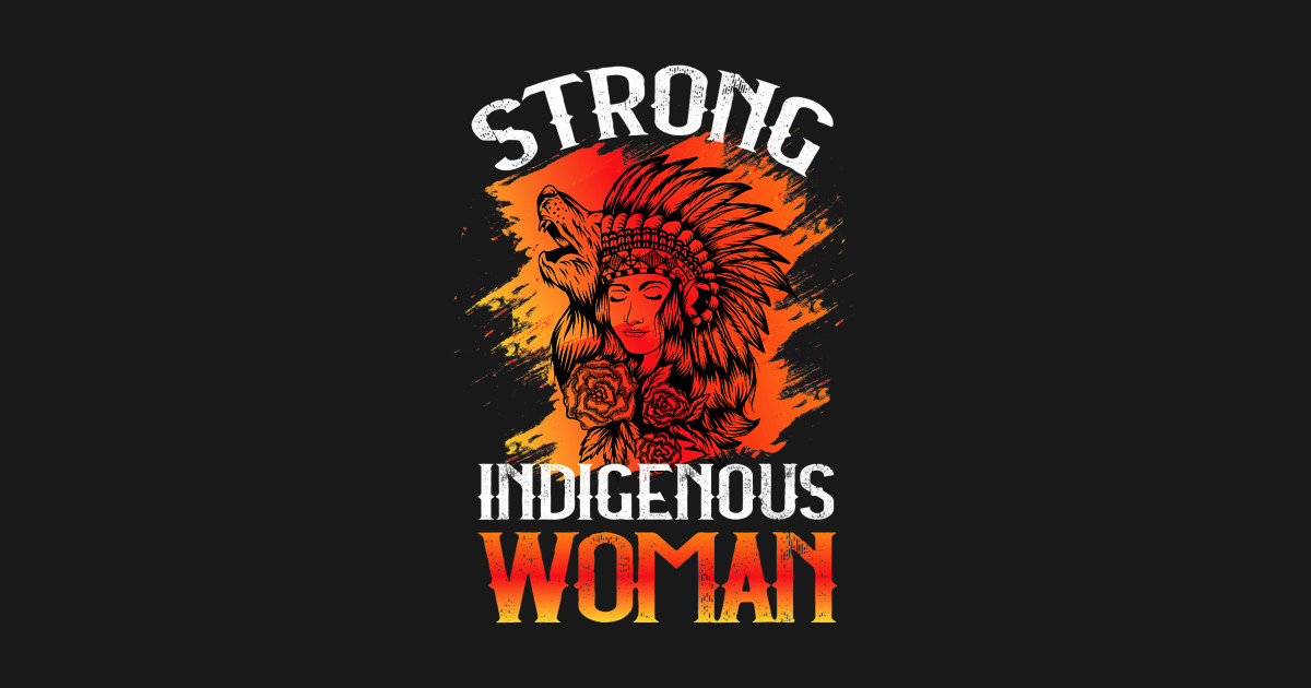 Cute Wolf Strong Indigenous Woman with Wolf and Roses Native American ...