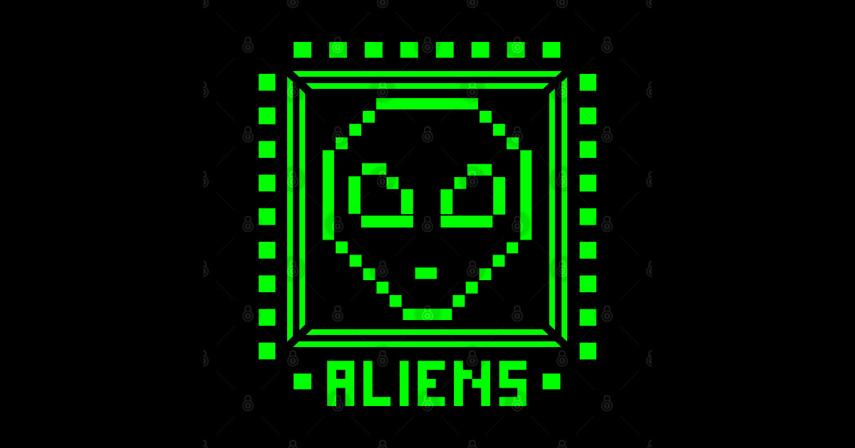 8 bit Alien Pixels - Aliens - Sticker | TeePublic