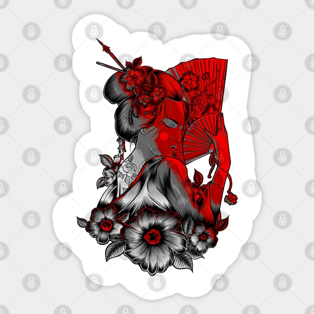 Japanese Geisha Design - Japanese Geisha - Sticker | TeePublic