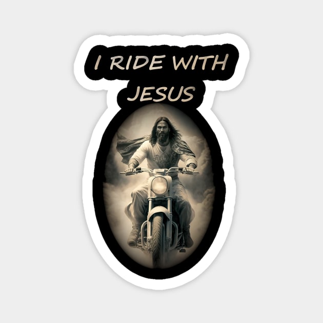 Jesus on a motorcycle - Jesus Motorcycle - Magnet | TeePublic
