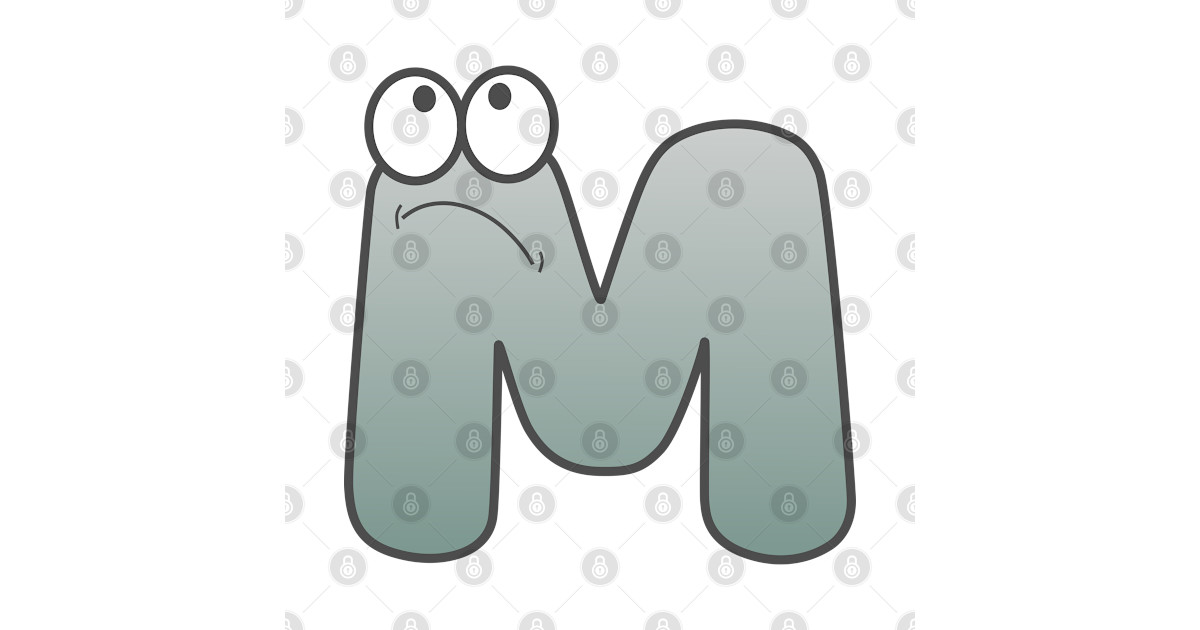 Letter M Gray - Letter M - T-Shirt | TeePublic