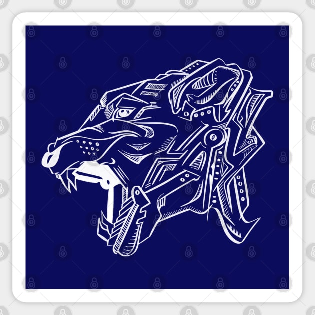 Tiger Mecha street art style (White colour) - Mecha - Sticker | TeePublic