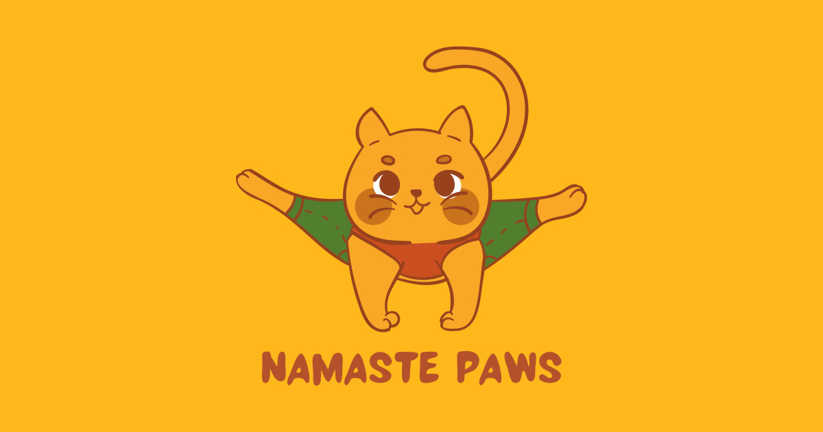 Namaste Paws – Peaceful Cat Yoga Humor - Yoga Cat - T-Shirt | TeePublic