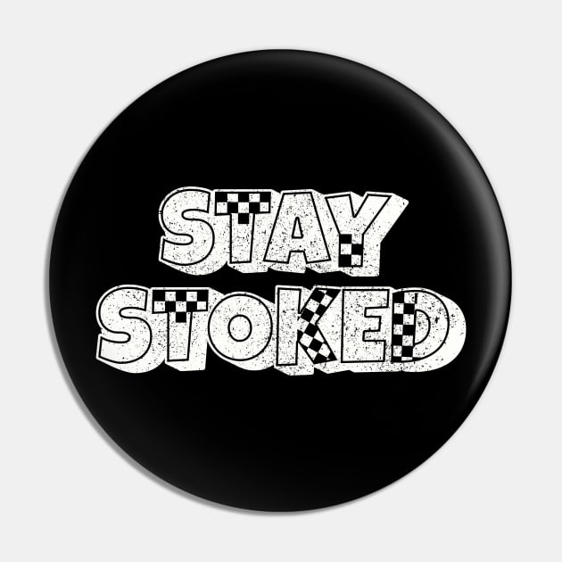 Stay Stoked Tee Shirt - Black and White Checkered Board Graphic - Beach ...