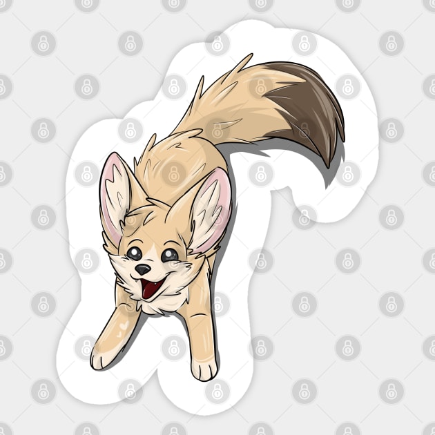 Happy Fennec Fox - Fennec Fox - Sticker | TeePublic