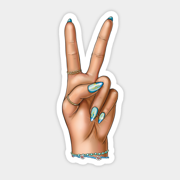 Peace Sign Hands - Peace Sign Hand - Sticker | TeePublic