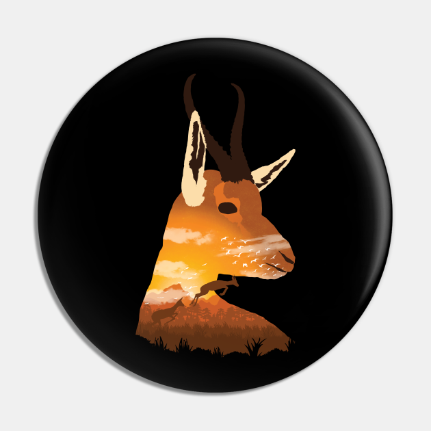Springbok landscape - Animal - Pin | TeePublic