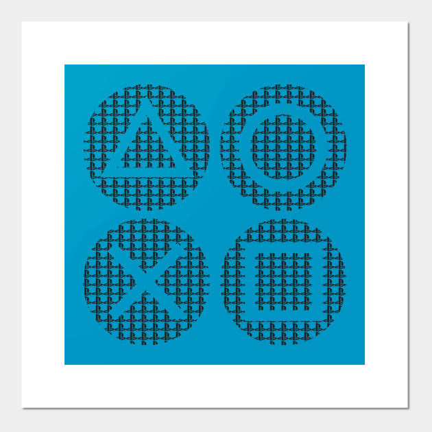 PlayStation Logo Icons Controller Buttons - Playstation - Posters and ...