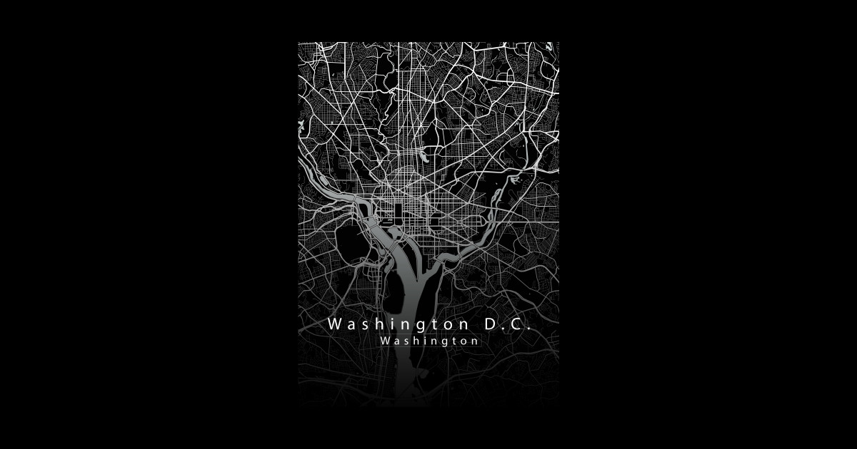 Washington D.C. City Map dark - Washington - Sticker | TeePublic