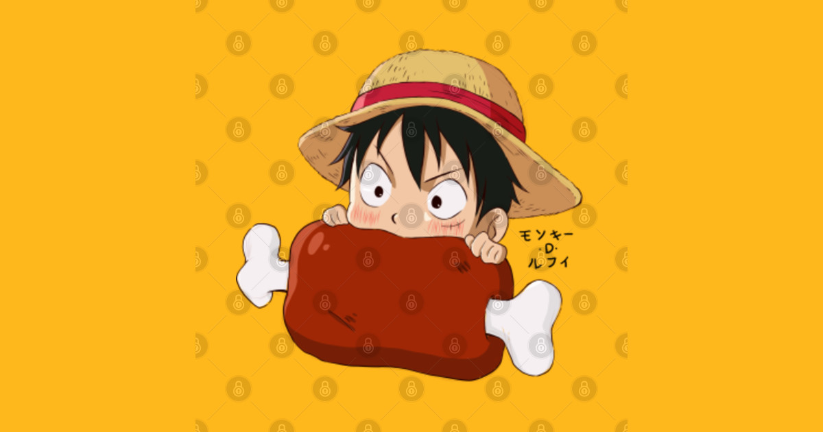 Luffy Love Meat - Luffy - T-Shirt | TeePublic