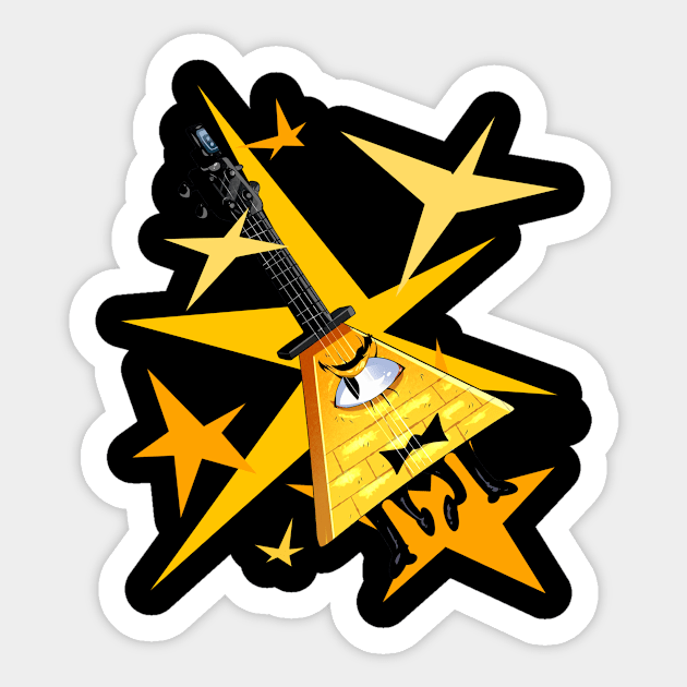 Bill Cipher Guitar - Gravity Falls - Sticker | TeePublic
