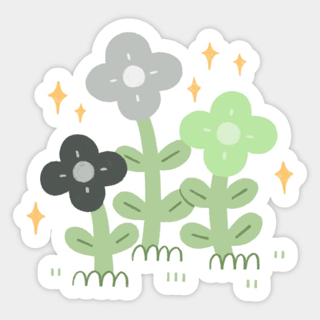 Agender Pride Flowers - Agender - Sticker | TeePublic