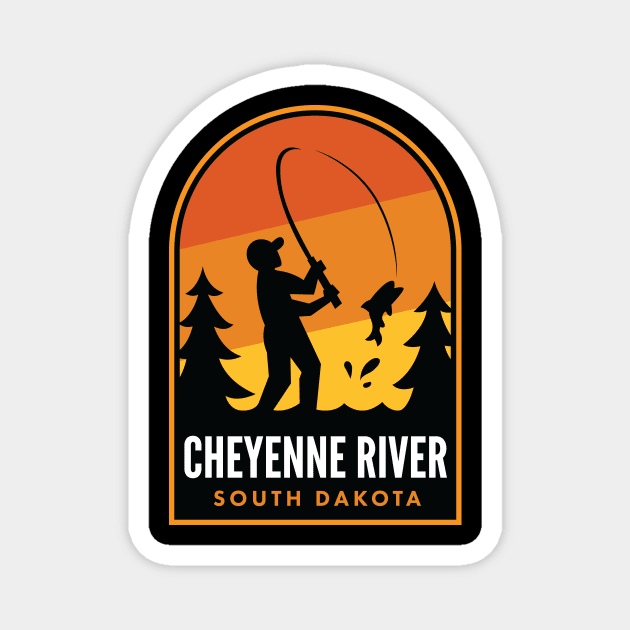 Cheyenne River South Dakota Fishing - Cheyenne River - Magnet | TeePublic
