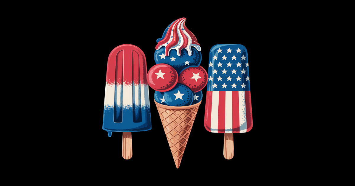 4th of July Popsicle American Flag Patriotic Summer Boy Girl - 4th Of ...