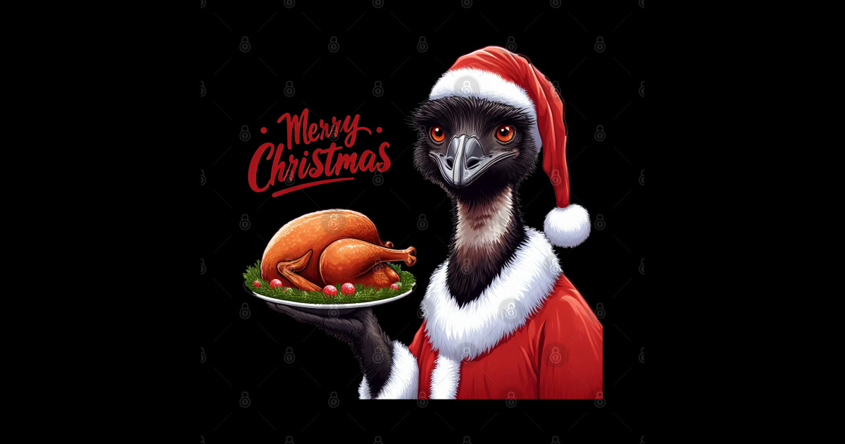 christmas australian emu - Christmas Australian Emu - Sticker | TeePublic