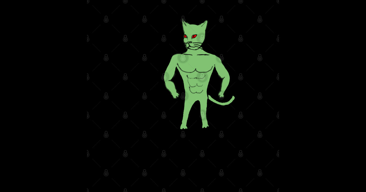 Funny Muscular Cat -Buff Cat Meme - Muscular Cat Meme - Sticker | TeePublic
