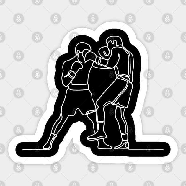 Boxing Line Art - Lineart - Sticker | TeePublic