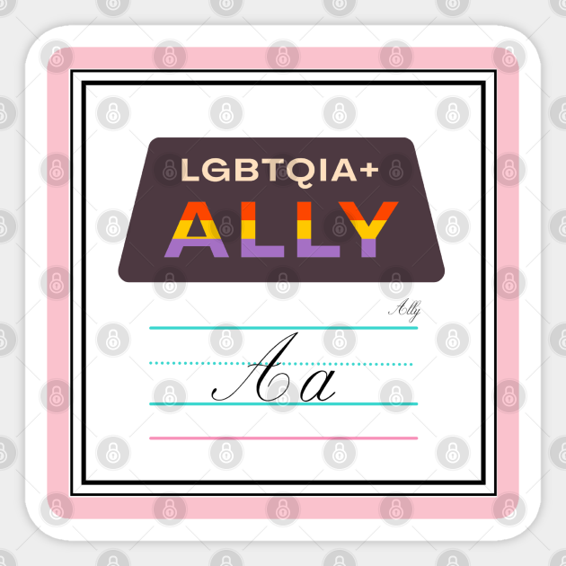 Ally Queer Alphabet Cards - Lgbtq Ally - Sticker | TeePublic