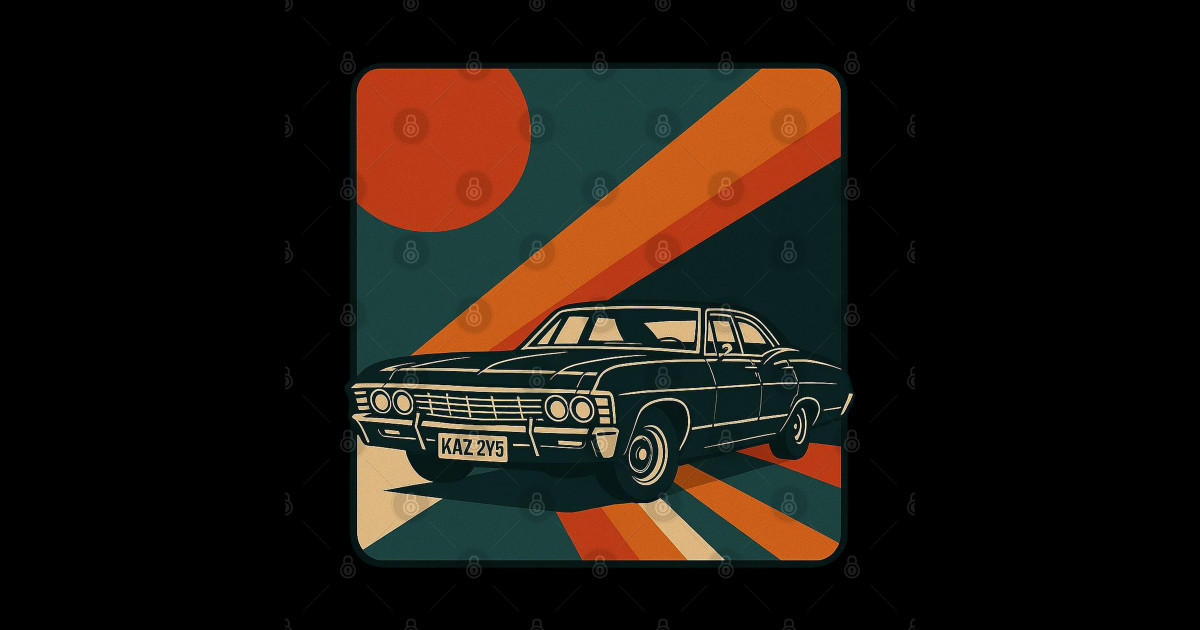 RETRO IMPALA - Supernatural - Sticker | TeePublic