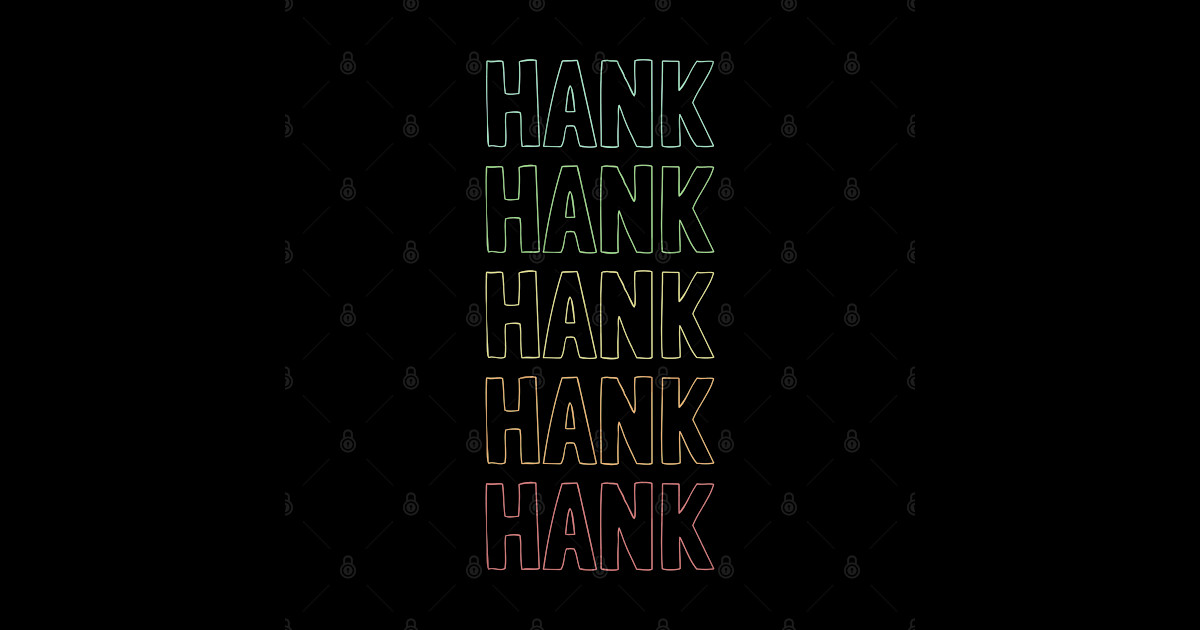 Hank Name Pattern - Hank - Sticker | TeePublic