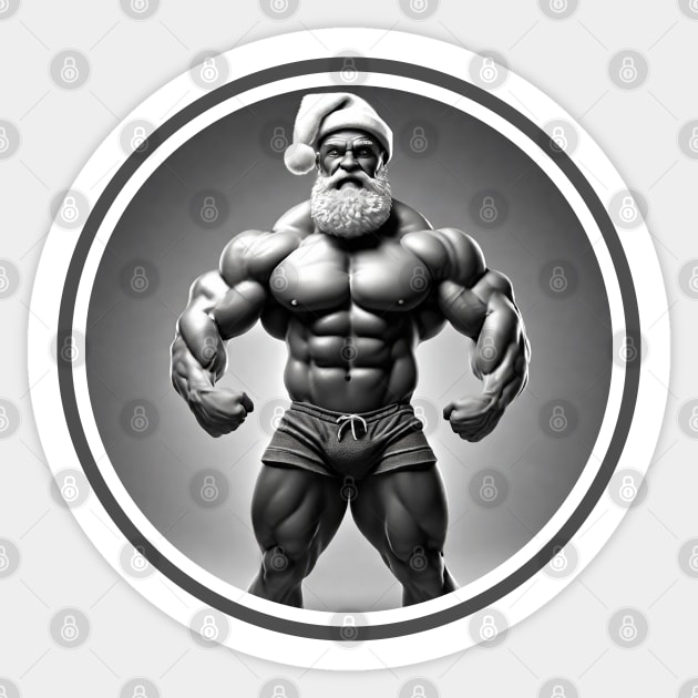 Bodybuilder Santa Claus - Bodybuilding Workout - Sticker | TeePublic
