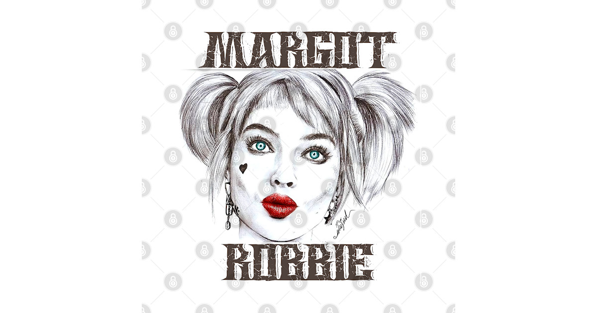 Margot Robbie hand drawing graphic design and illustration by ...