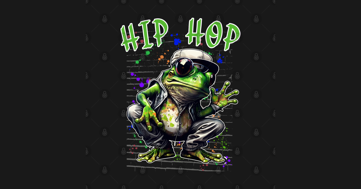 Hip Hop Funny Frog Rap Retro Graffiti - Hip Hop - T-Shirt | TeePublic