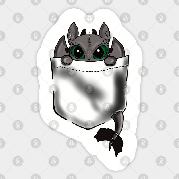 Cute Toothless Pocket - Toothless - Sticker | TeePublic