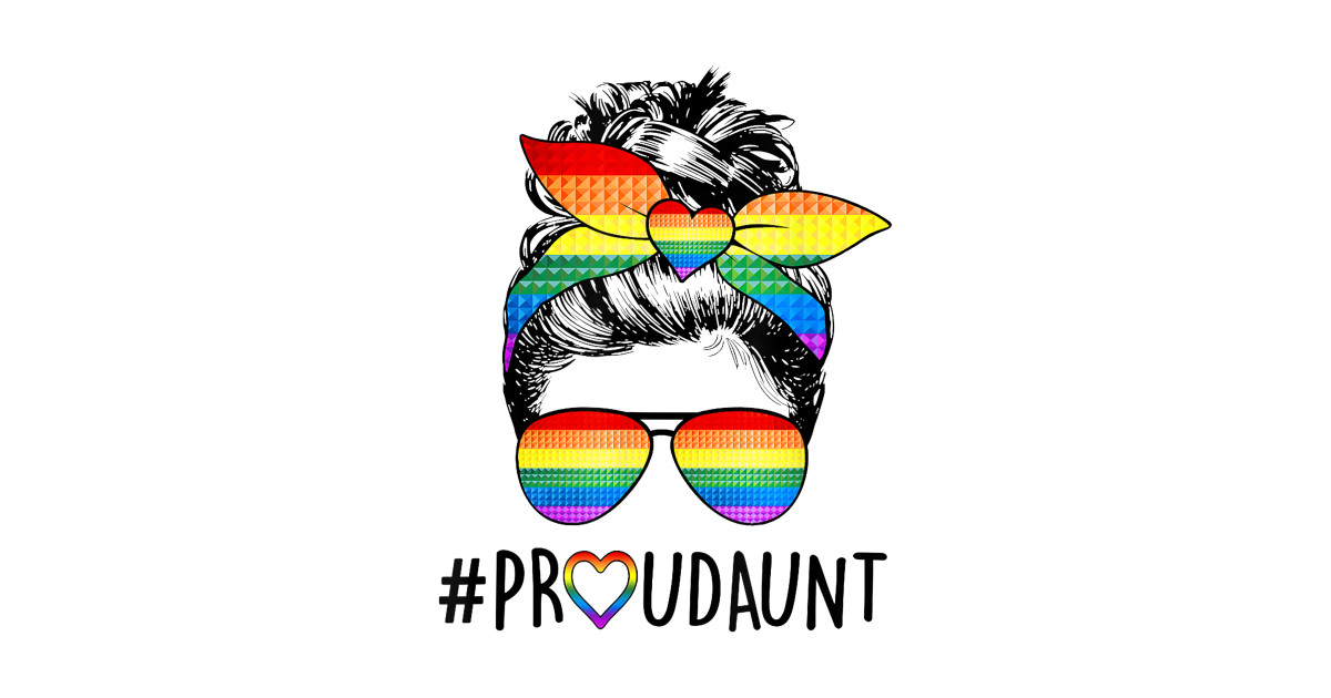 Proud Mom Messy Bun Lgbtq Rainbow Flag Lgbt Pride - Lgbtq - T-Shirt ...