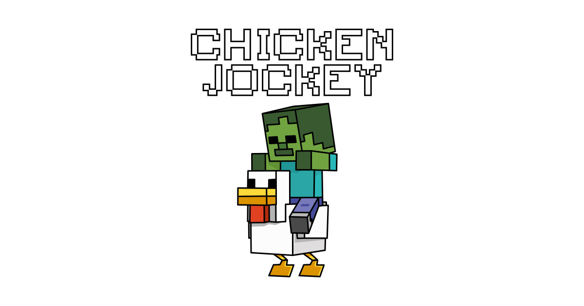 Chicken Jockey Pixel Style – Funny Gamer Mashup - Minecraft Chicken ...