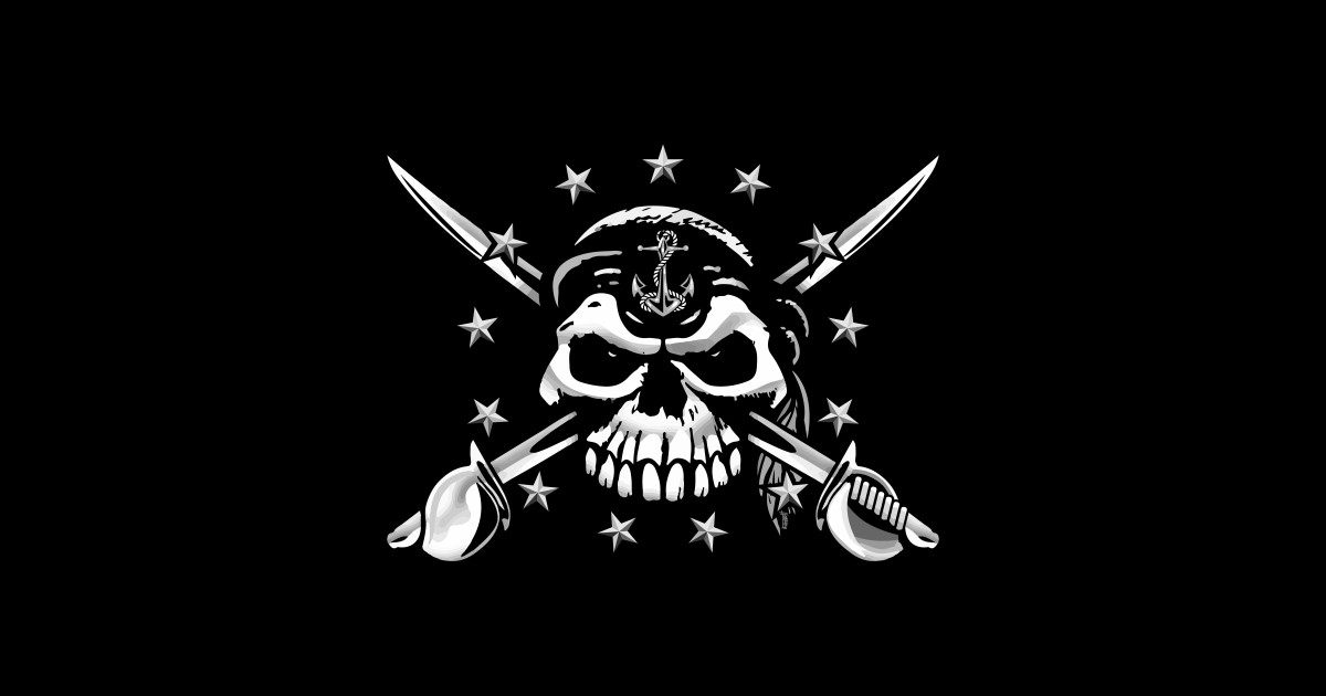 Old Salt Sailor Skull with 13 Stars, Anchor and Crossed Cutlasses ...