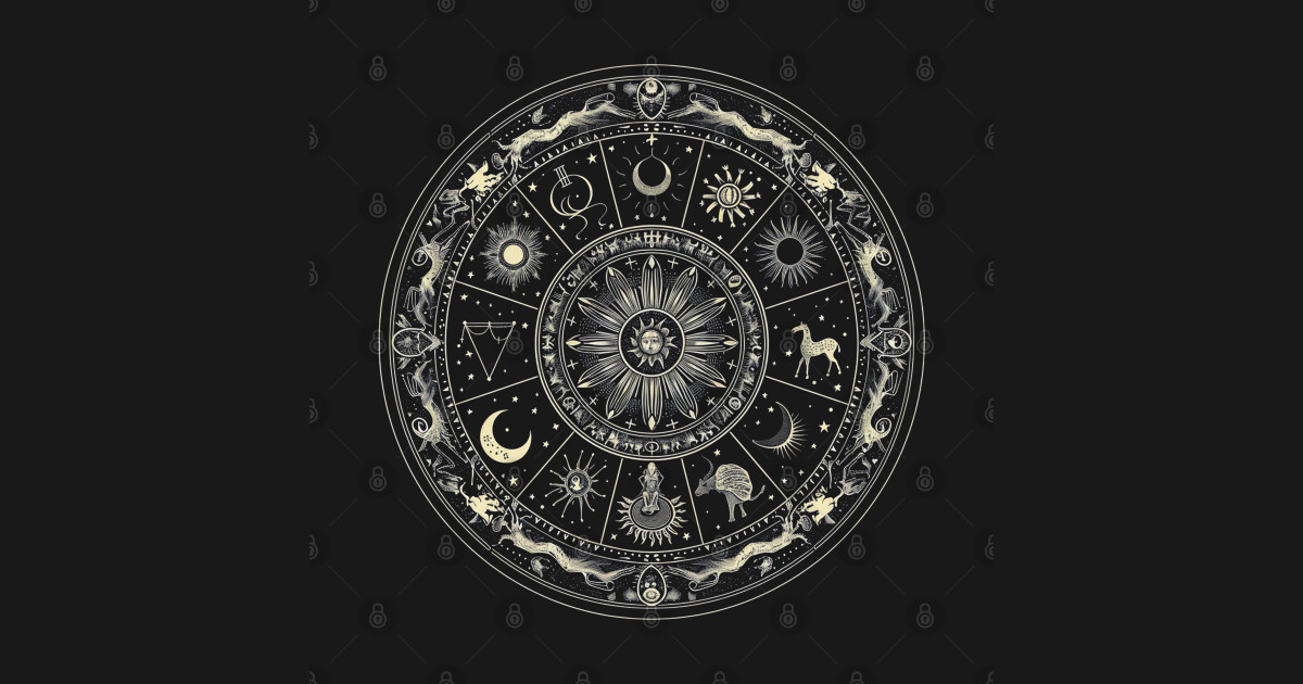 Celestial Zodiac Wheel – Mystical Astrology Chart - Zodiac Signs - T ...