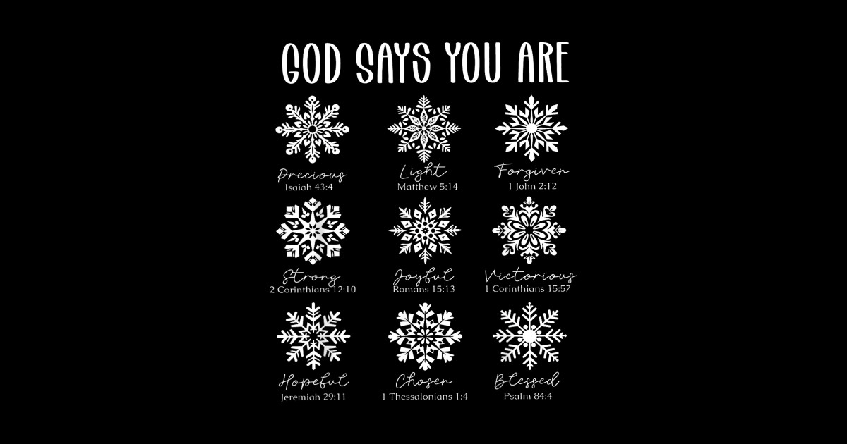 God Says You Are Christian Snowflake Christmas - Christian - Sticker ...