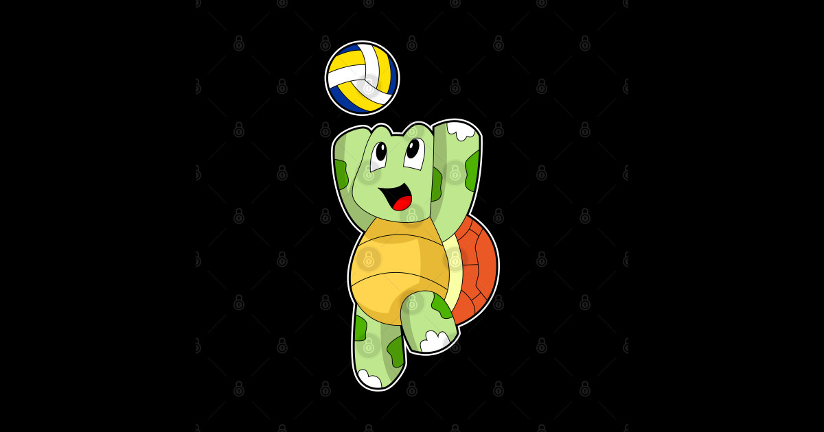Turtle Volleyball player Volleyball - Volleyball - Sticker | TeePublic