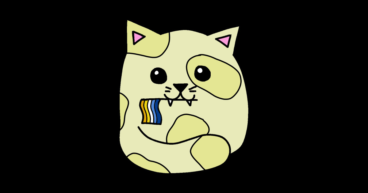 aroace pride flag cat - Pride Flag - Sticker | TeePublic