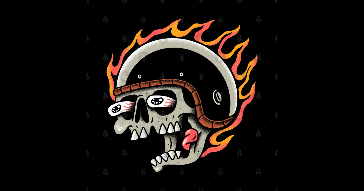 Skull Biker - Skull - Sticker | TeePublic