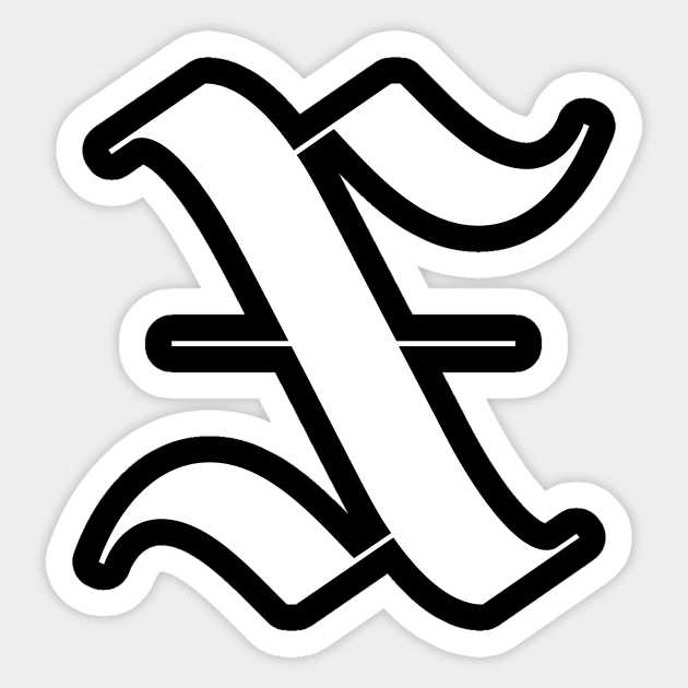 X gothic monogram logo - Gothic Fashion - Sticker | TeePublic