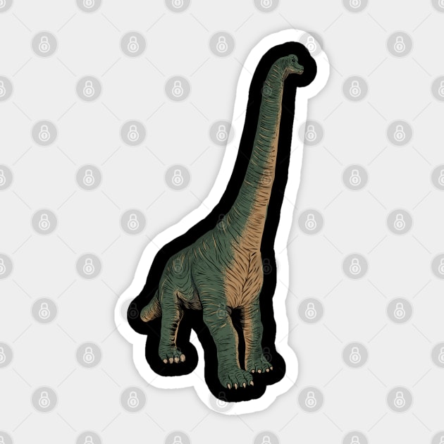 Drawing of the Brachiosaurus - Brachiosaurus - Sticker | TeePublic