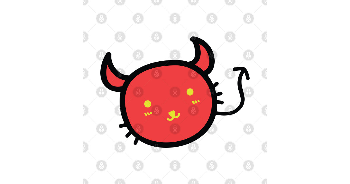Cute Red Devil Cat – Adorable Mischievous Cat Character Design - Cute ...