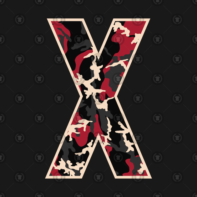 Initial Capital Letter X Camo Alphabet Gift Women Men Boys Girls ...