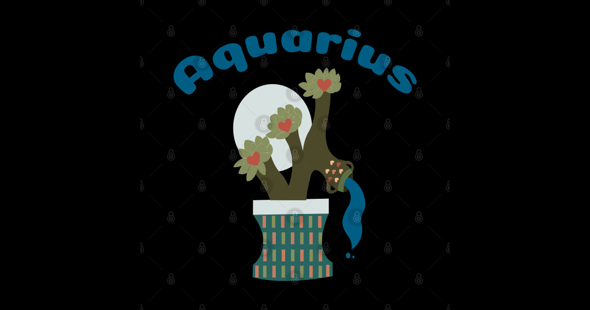 Aquarius - Zodiac Lovely Universe tree - Zodiac Design - Sticker ...